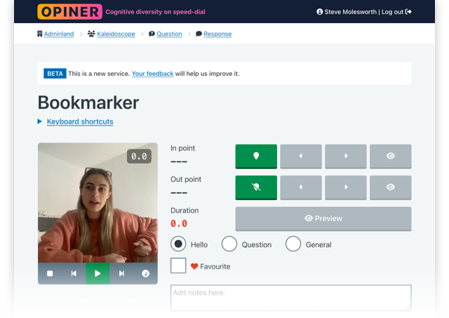 Opiner - drive change with video insight